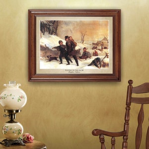 Playing in the Snow by Tompkins Matteson (1856); 18x24" Print ...