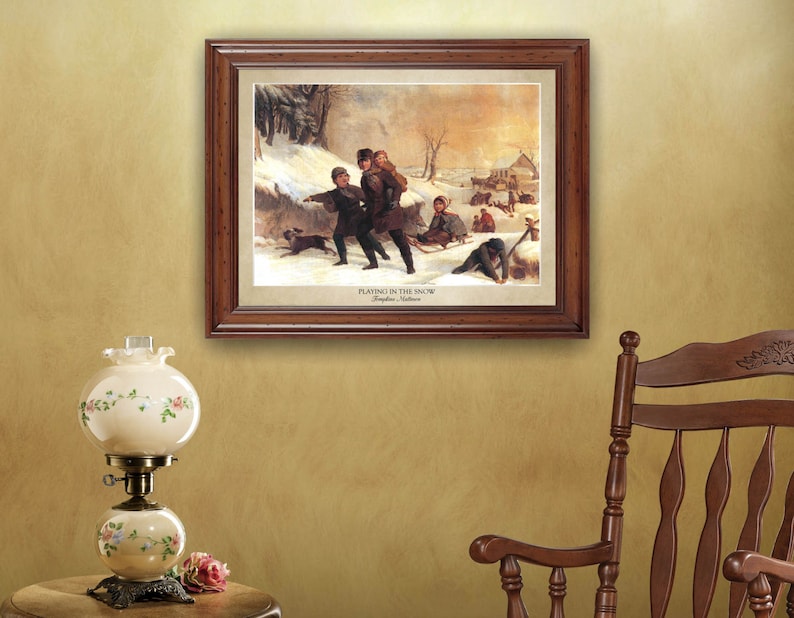 Playing in the Snow by Tompkins Matteson (1856); 18x24" Print ...