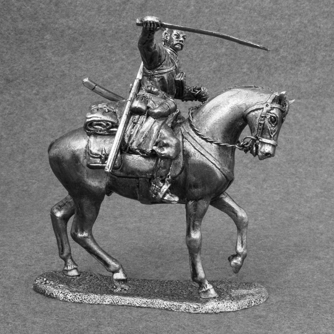Cossack With Saber, Tin Metal Ukrainian Warrior, Cossack on the Horse ...
