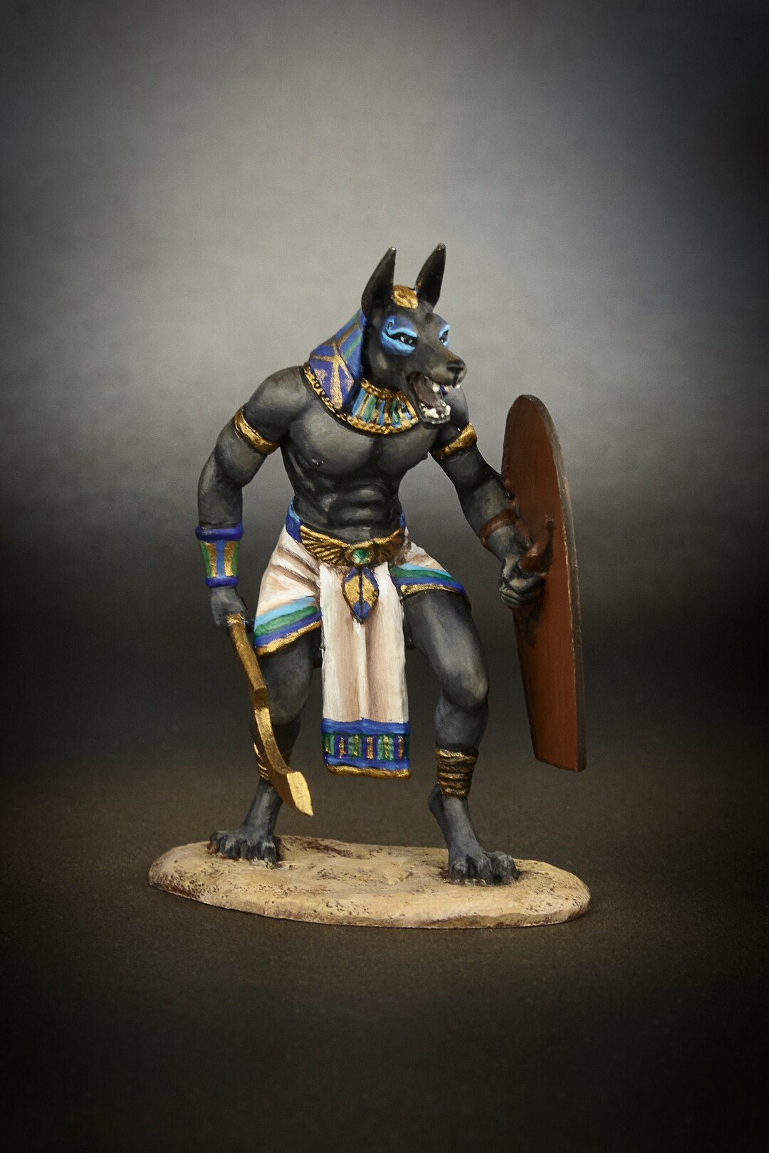 Anubis Warrior With Khopesh Sword Painting Miniature Egyptian - Etsy ...