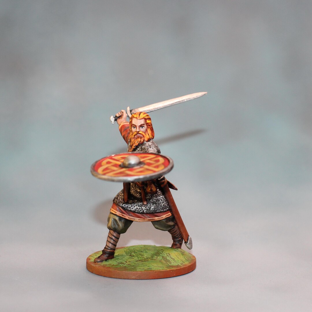 Miniature Viking With Sword and Shield, Tabletop Viking Miniature in ...