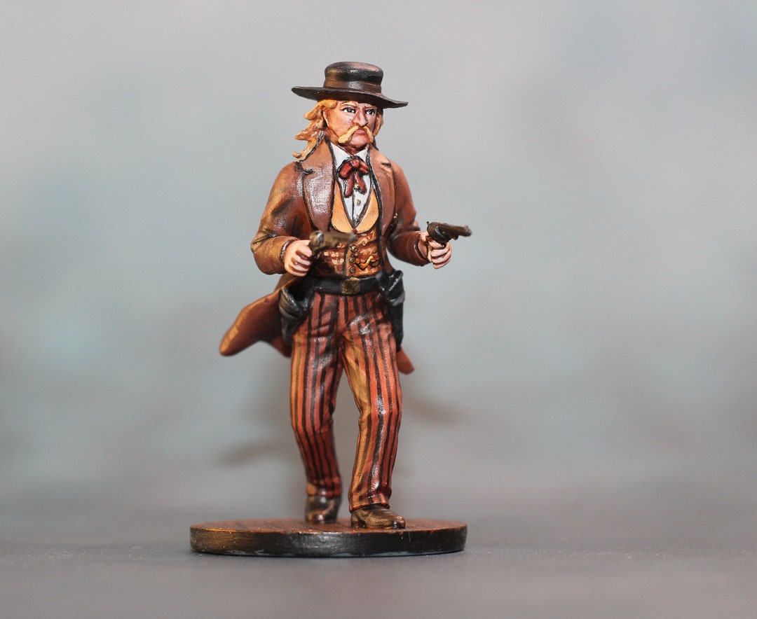 Wild Bill With Guns Miniature, Painted Toy 54mm Statuette, Wild Bill ...