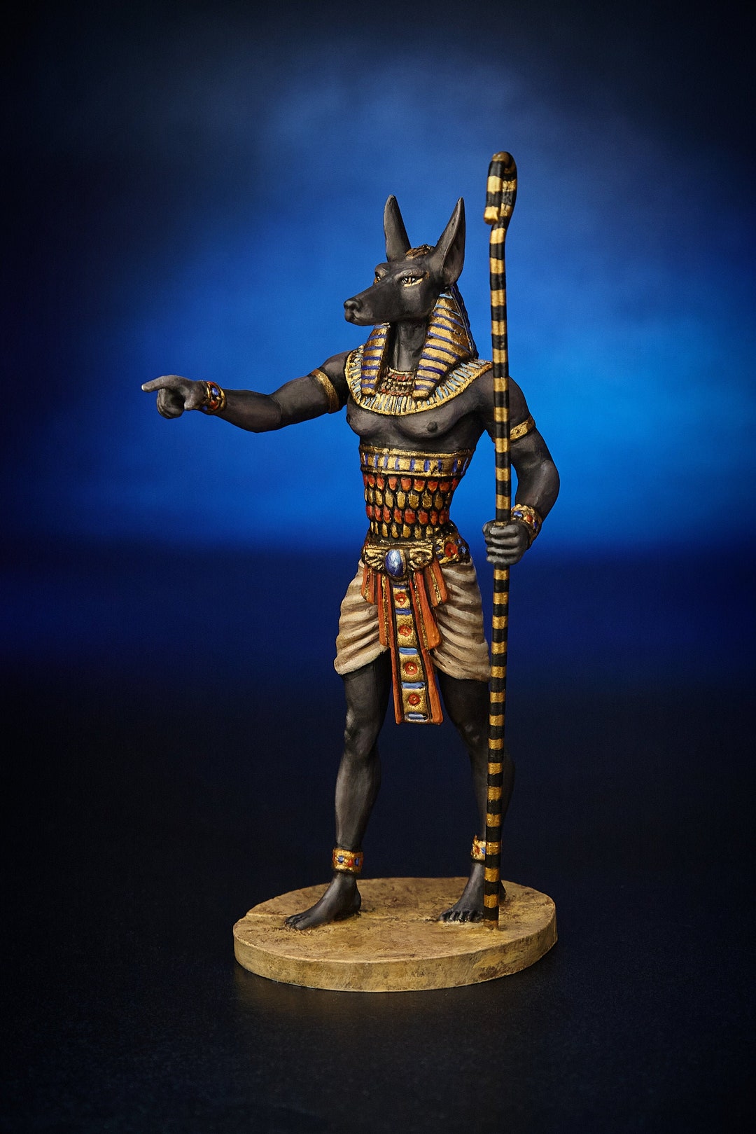 Painting Miniature Egyptian Anubis, Metal Sculpture Anubis, Toy Soldier ...