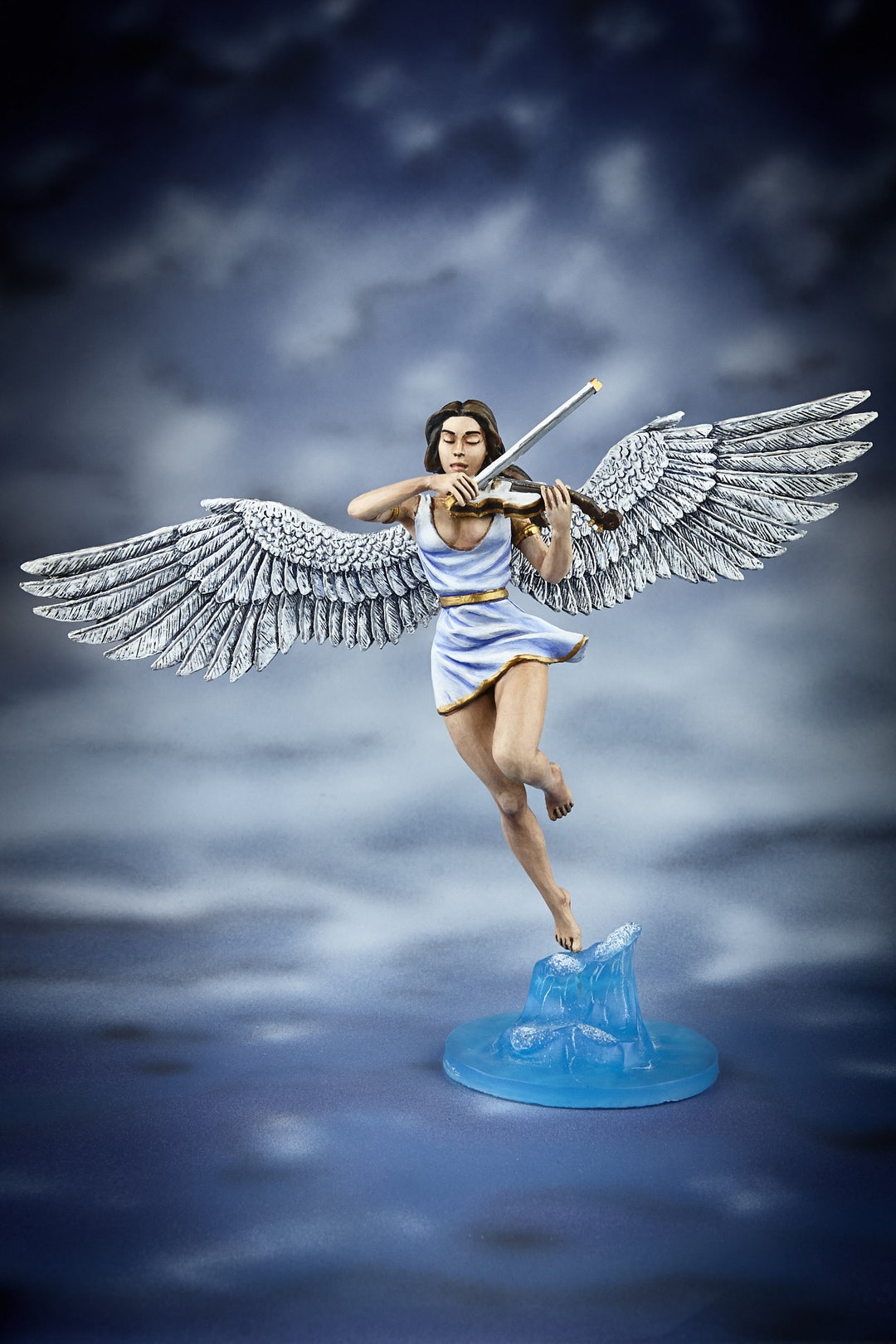 Fantasy Miniature DIY 75mm, Girl With Violinis Above the Waves Model to ...