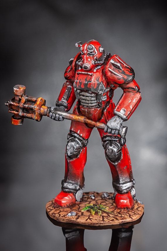 Miniature T 45 Power Armor Tin Alloy Figures Fallout 4 Toy Soldiers Scale 1 32 54mm or 2 1 4 Inch Cast Model Figurine Gamers Gift Etsy UK
