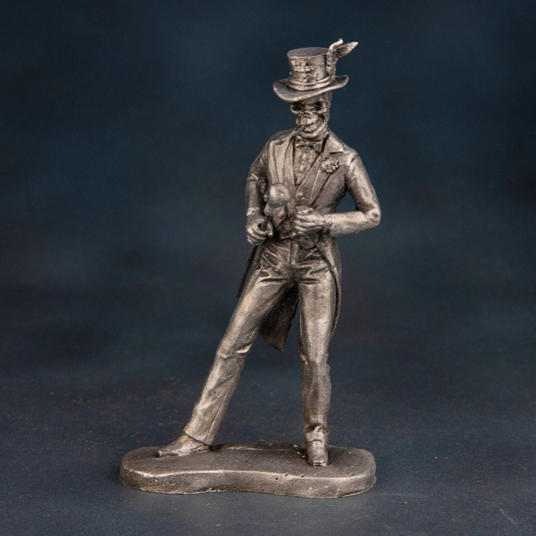 Baron Samedi Statue 54mm, Unpainted Skeleton Figurine, Baron Saturday 1 ...