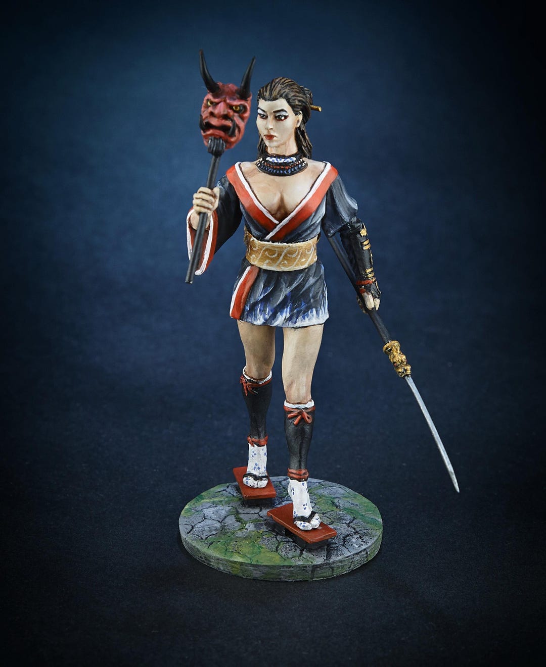 Miniature Sexy Samurai Oni 80mm, Female Samurai Warrior, Japanese Girl ...