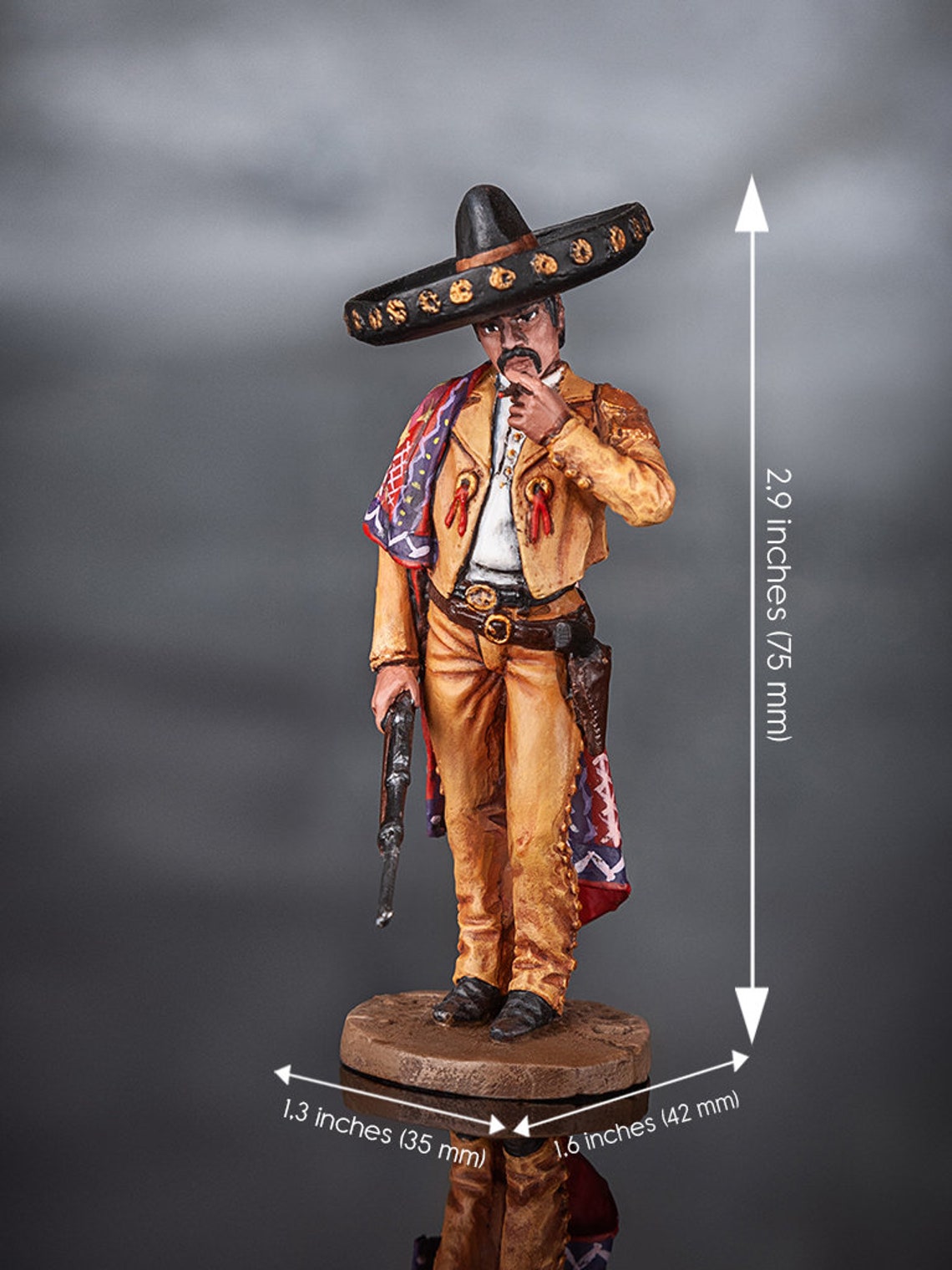 Mexican Bandit with Handguns Mexican in Sombrero Figurine | Etsy