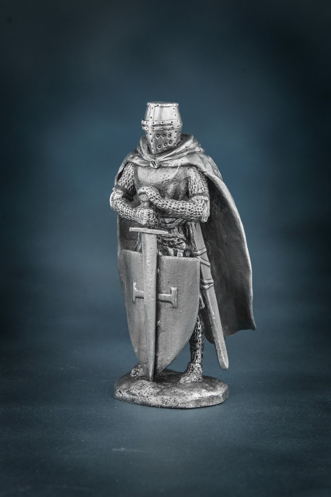 Unpainted 54mm Figurine Templar, Toy Soldier Knight, Tin Metal ...