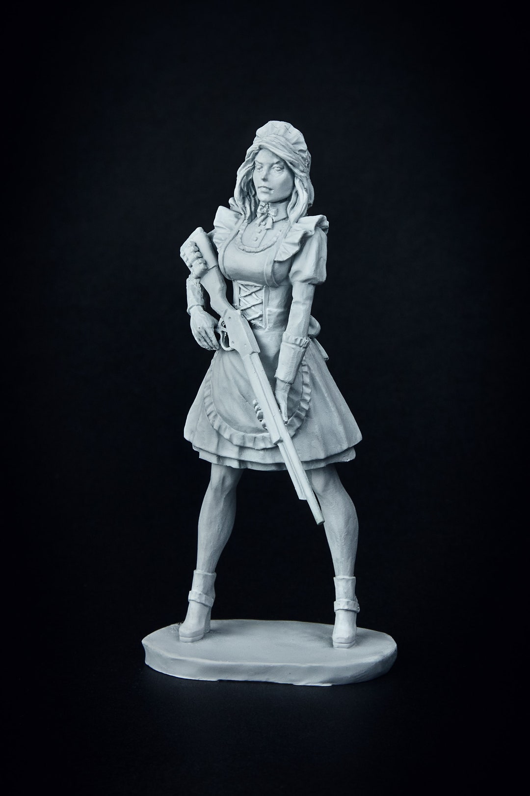 3D Plastic Model of Sexy Housemaid With Shotgun, Maid With Gun ...