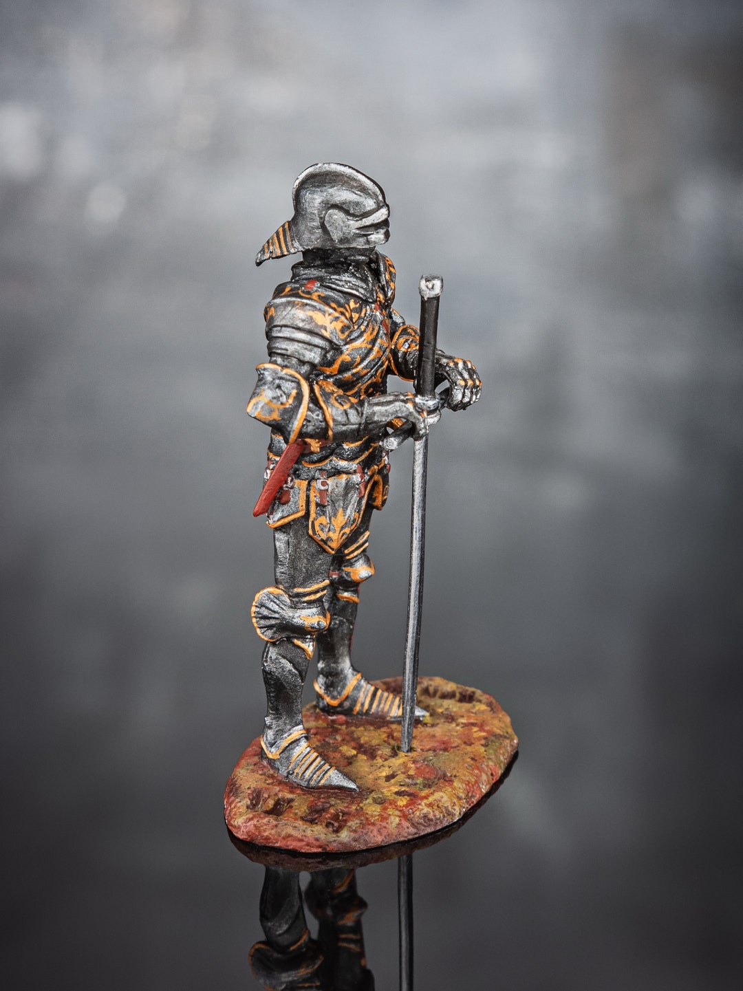 Metal Knight Miniature With Sword, Christmas Gift Idea for Him, Metal ...