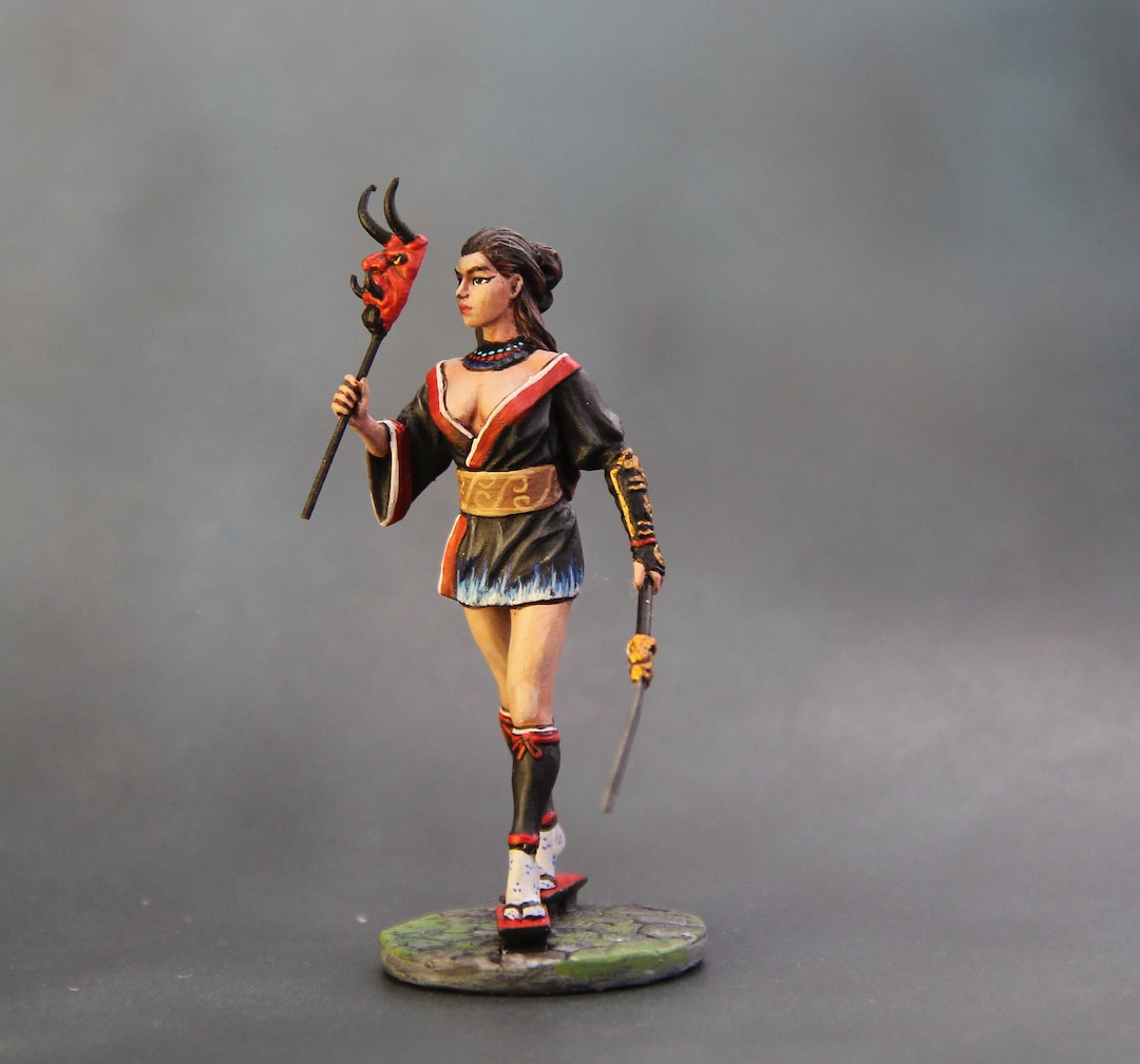Miniature Figurine 54mm, Medieval Japan, Oni Samurai Miniature, 3D ...