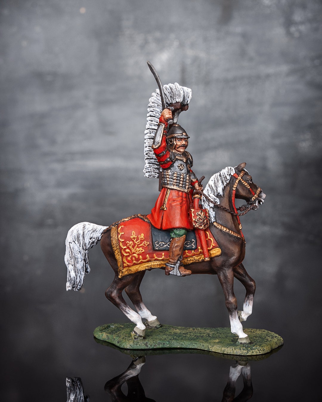 Polish Cavalry Winged Hussar, Hand Painted Miniature 54mm, Metal Polish ...