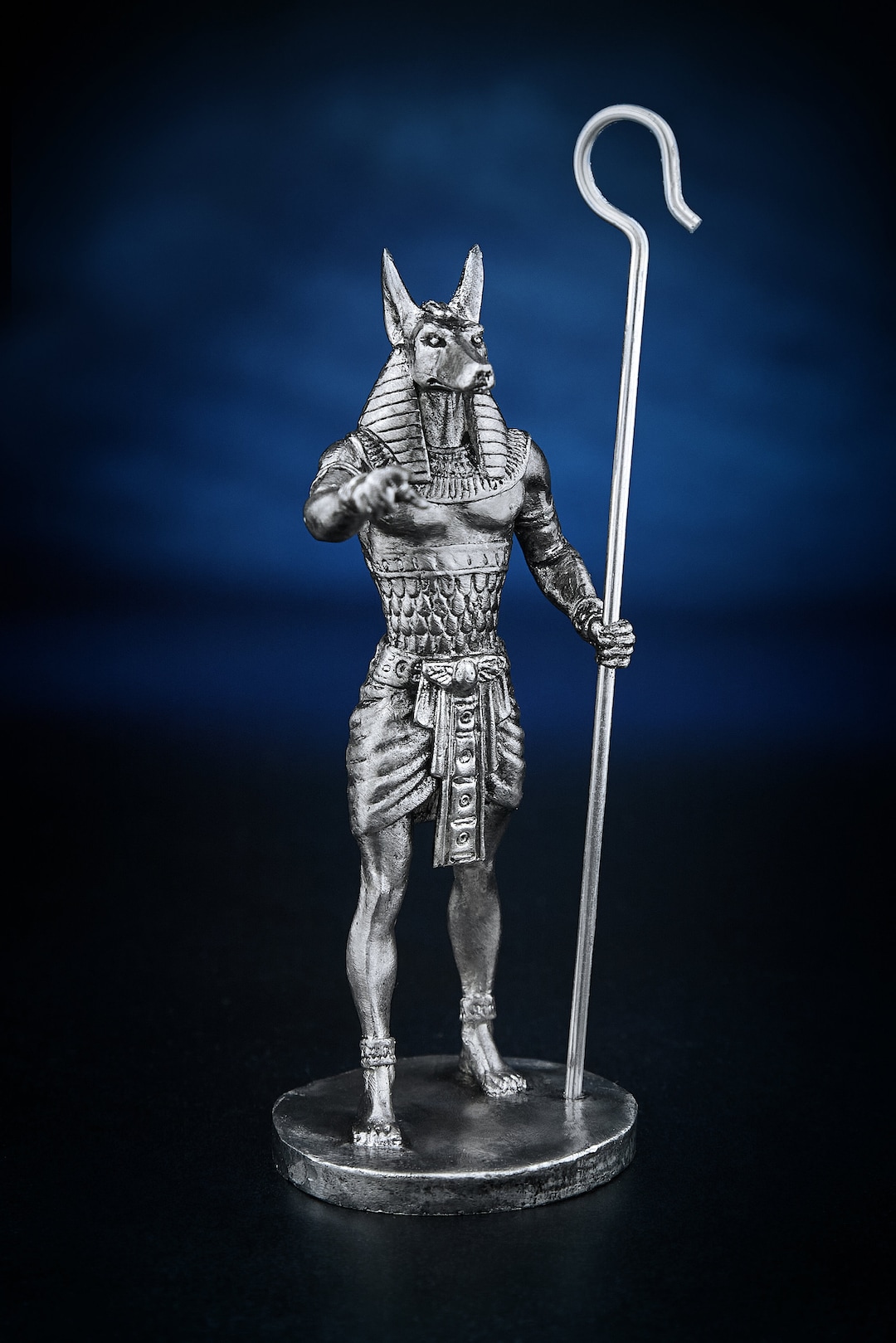 Tin Metal Figurine Anubis, Miniature Anubis Statuette, Egyptian God ...
