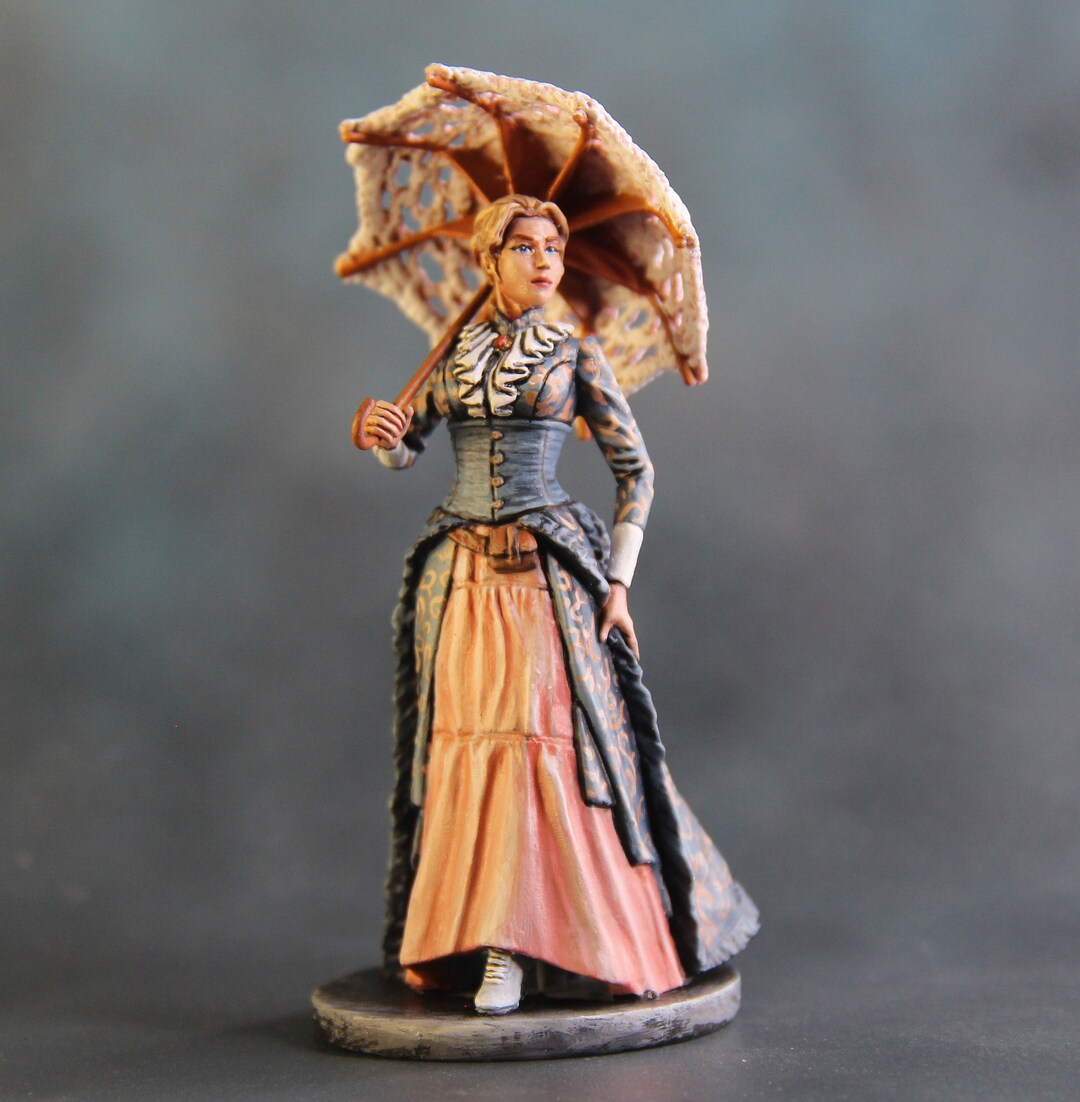 Victorian Woman With Umbrella, Classic Woman Resin Miniature, Vintage ...