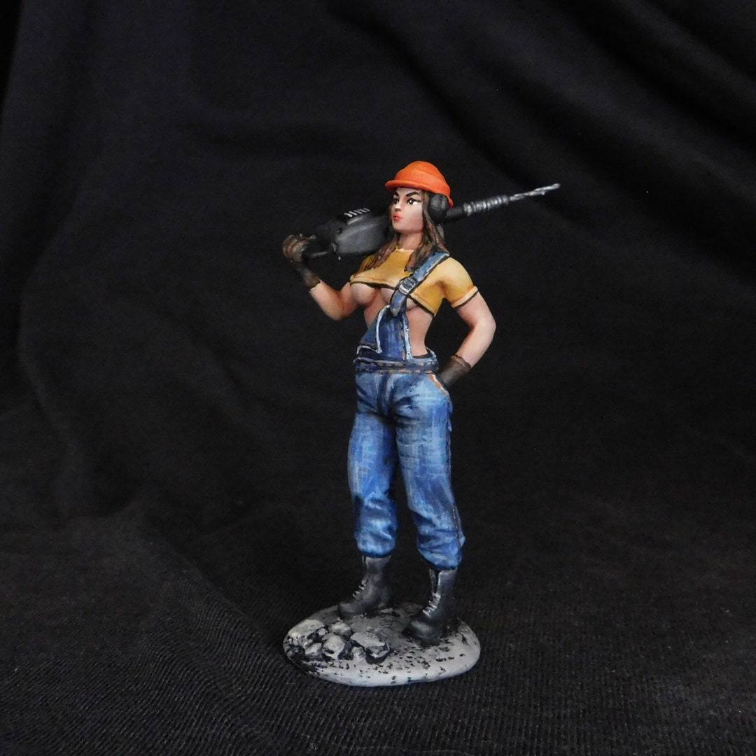 Worker Girl, Figure Colectibles, Scale Miniature, Painted Statuette Toy ...