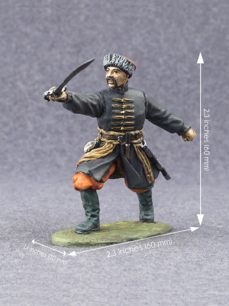 Action Figure Noble Cossack with Saber Toy Soldier 54mm Hand | Etsy