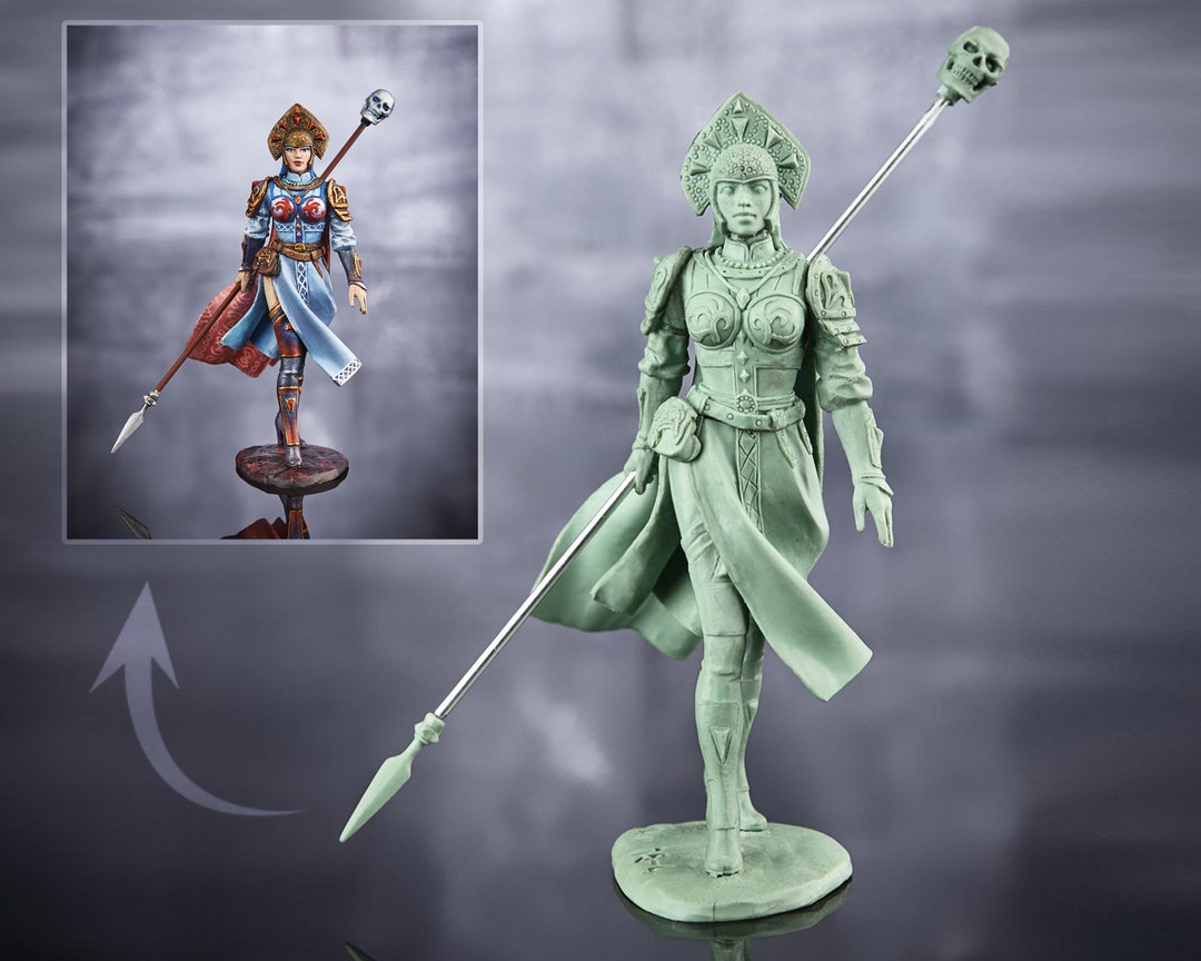 Figurine to Paint, Fantasy Statuette Model to Paint, Resin Model Scale ...