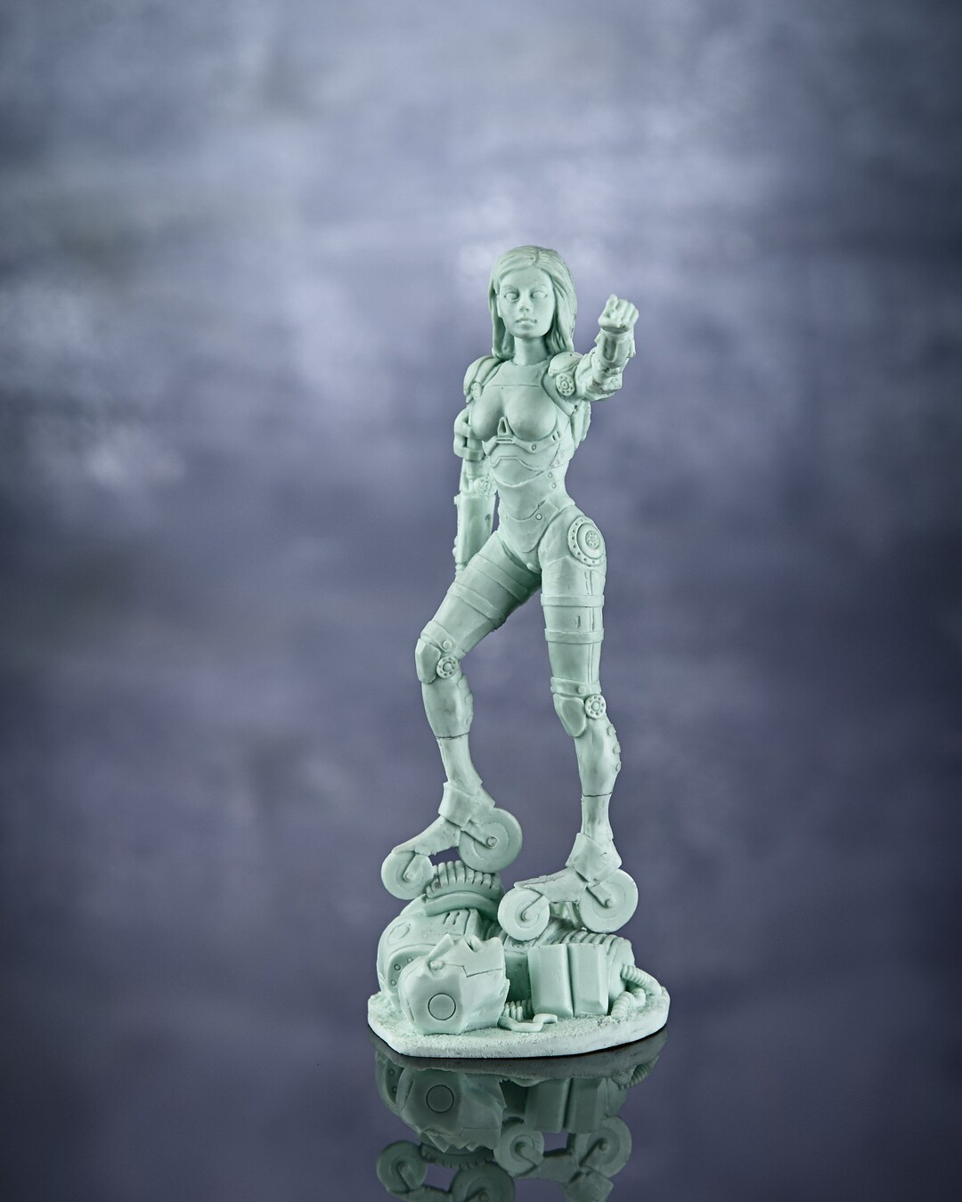 Resin Girl Android Miniature, Model Scale 75mm, Kit to Paint Cyborg ...