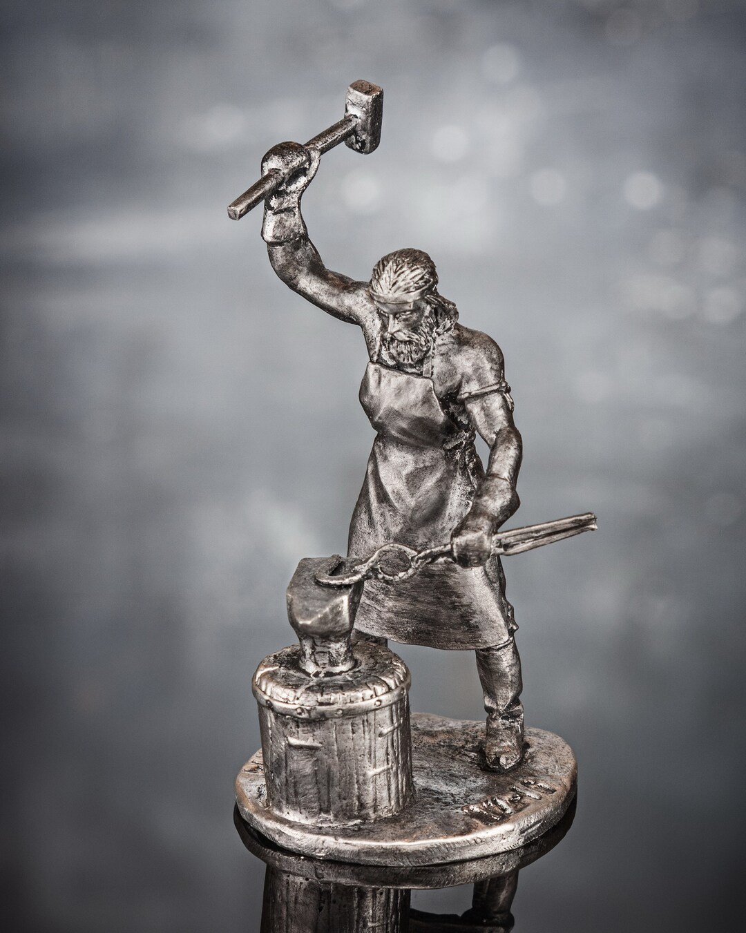 Blacksmith With Hammer and Anvil, Tin Toy Soldier 54 Mm, Figurine Metal ...