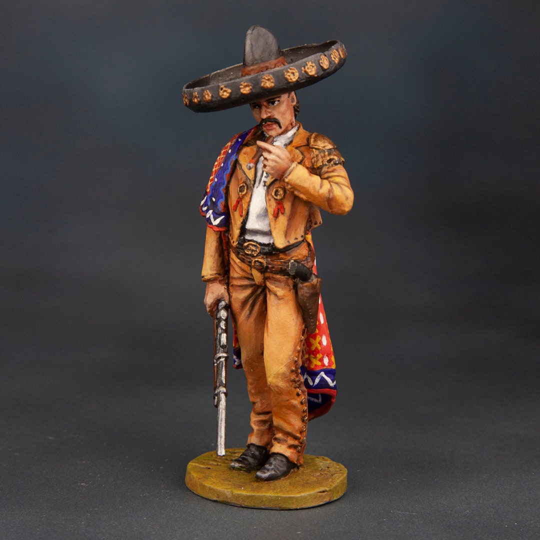 Metal Miniature Statuette 54mm, Mexican in Sombrero Figurine, Mexican ...