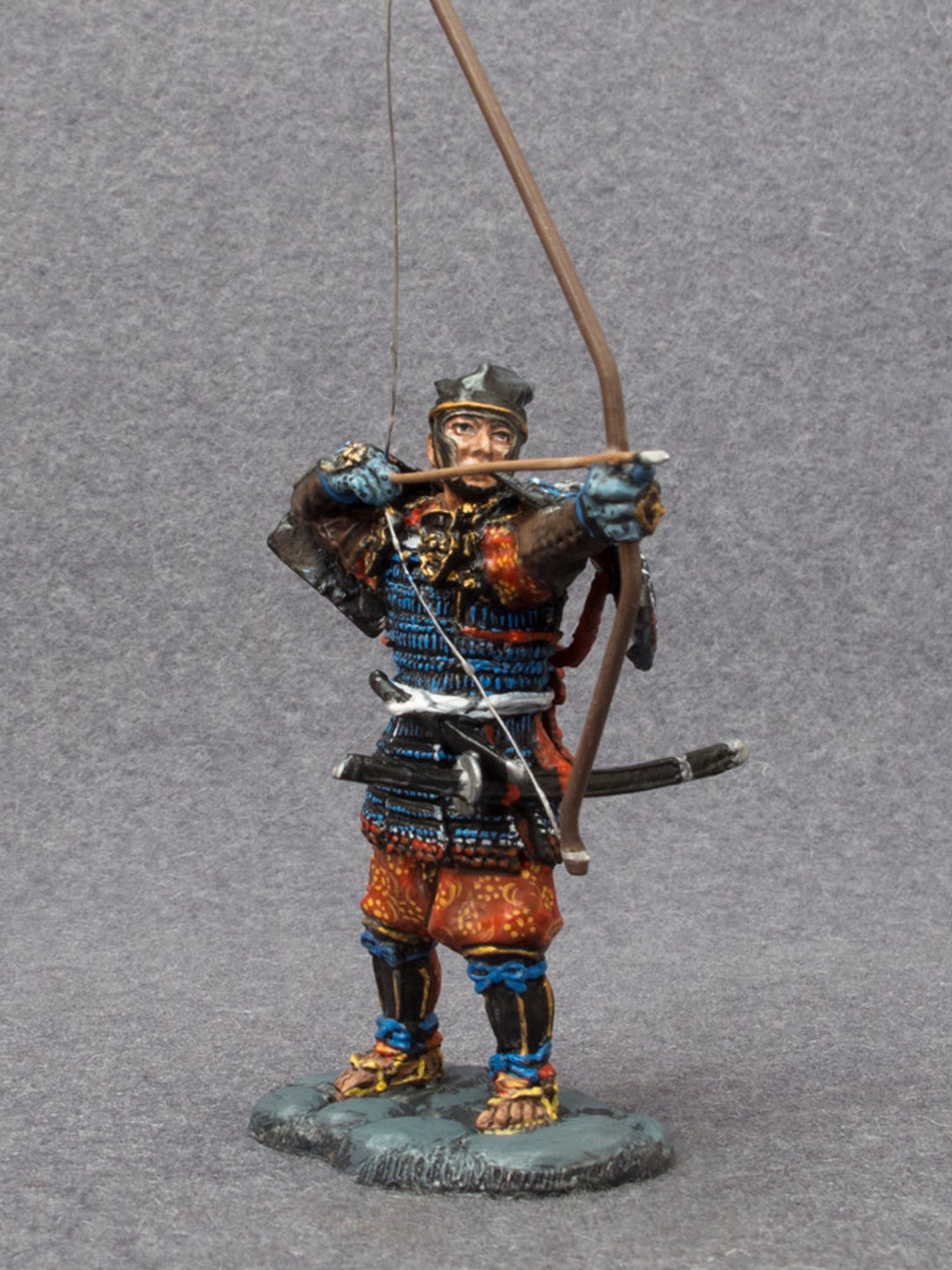 Painted Miniature Bowman, Japanese Archer 54mm, Medieval Bowman 12th ...