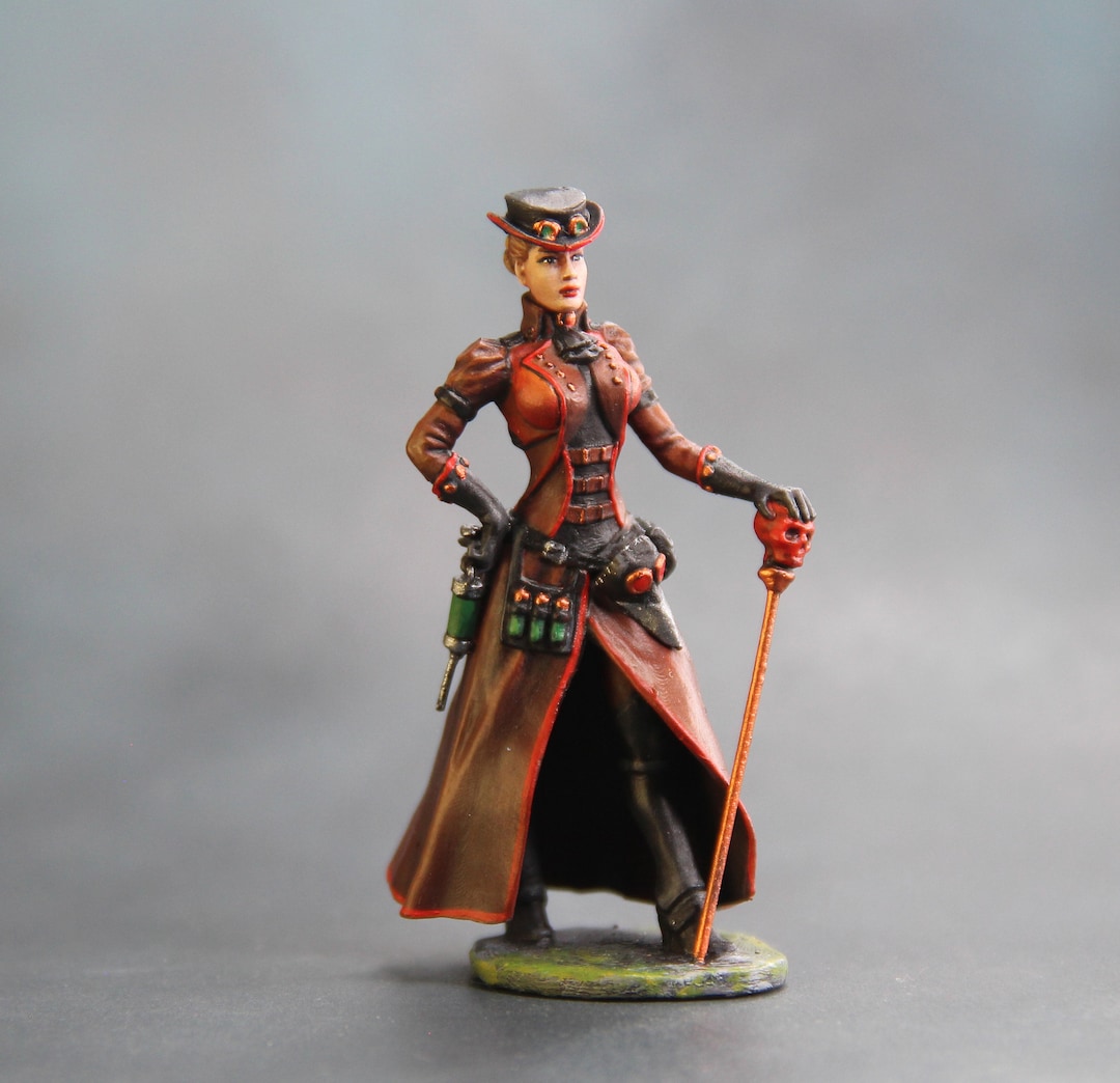 Steampunk Woman, Scale Miniature 54 Mm, Resin Hand Painted Figure ...