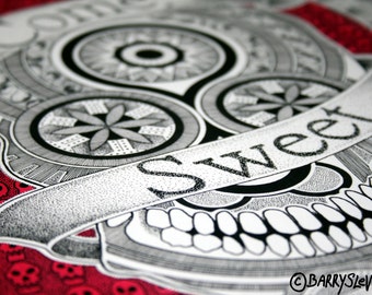 Adult Coloring Book Page: SWEET DEATH sugar Skull - Etsy