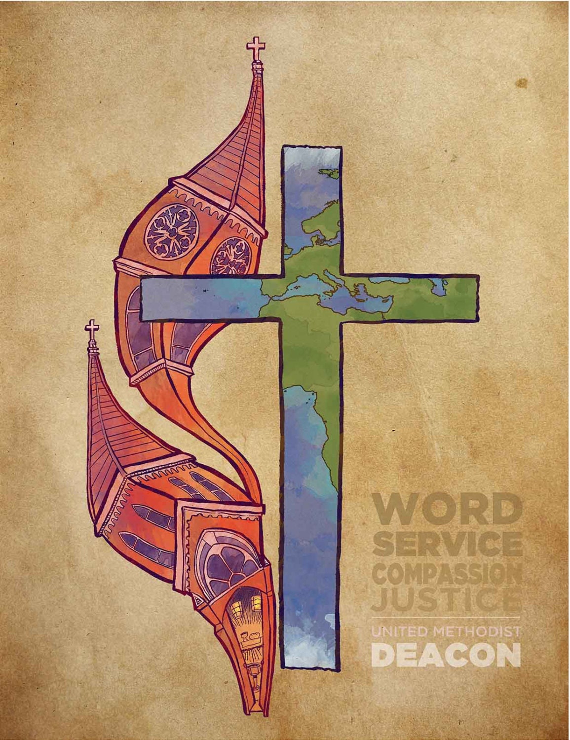 United Methodist Deacon Church & World Print - Etsy