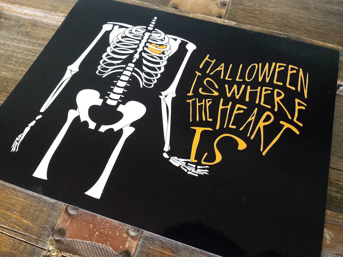 Halloween Printable Sign, Skeleton Halloween Decor, Instant Download - Etsy