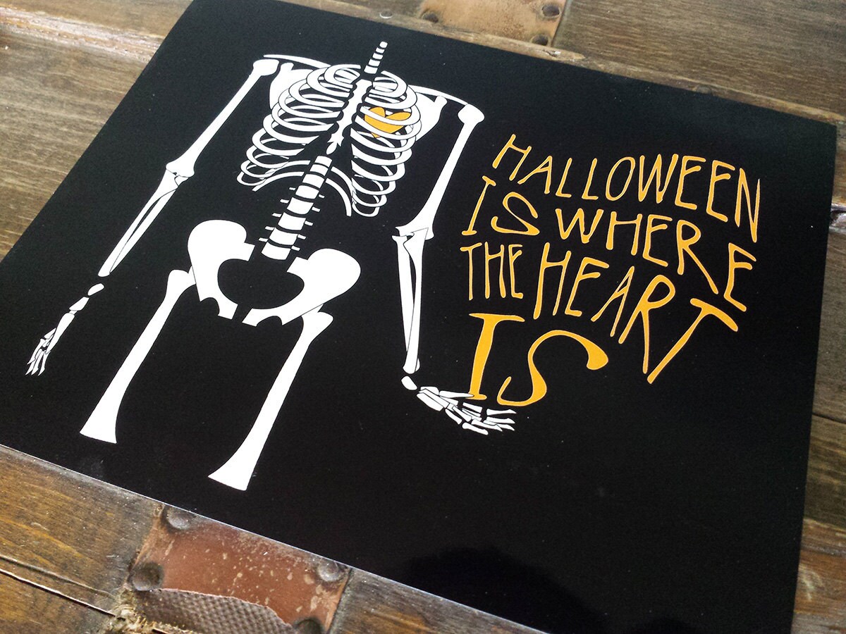 Halloween Printable Sign, Skeleton Halloween Decor, Instant Download - Etsy