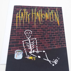Halloween Card - Printable Skeleton Greeting - Happy Halloween - Etsy