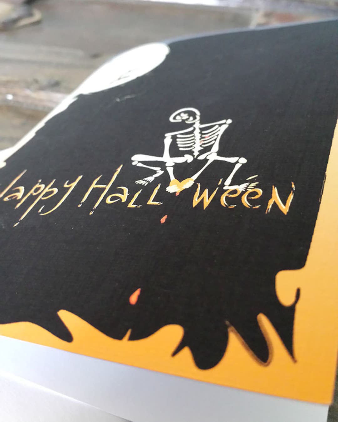 Haunting Printable Halloween Card - Bleeding Heart Skeleton - Digital ...