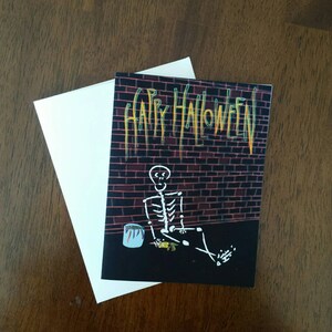 Halloween Card - Printable Skeleton Greeting - Happy Halloween - Etsy