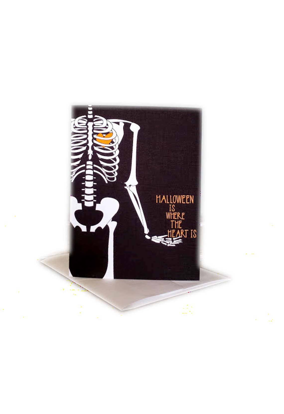 Spooky Printable Halloween Greeting Card - DIY Skeleton - Etsy