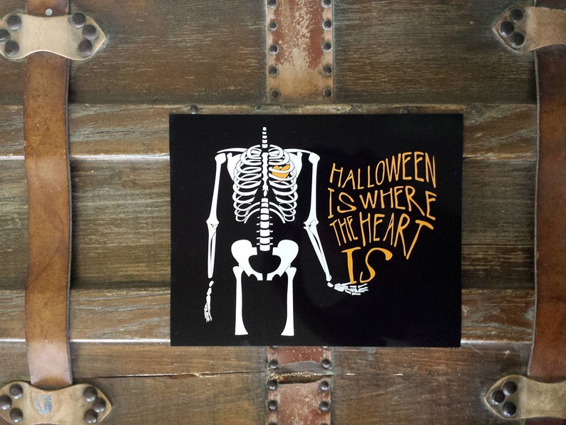 Halloween Printable Sign, Skeleton Halloween Decor, Instant Download - Etsy