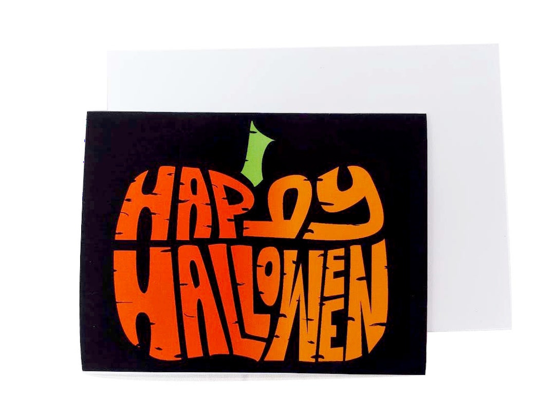 Jackolantern - Printable Halloween Card - Orange and Black Pumpkin ...