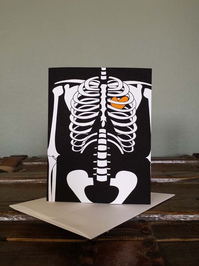 Halloween Card - Printable Skeleton - Instant Download - Etsy