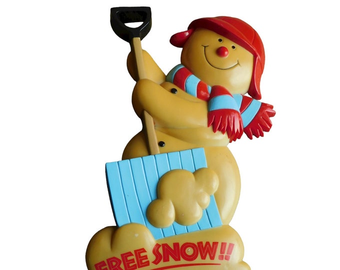 Vintage J.S.N.Y Mr Snowman Hard Plastic Yard Lawn Decoration Lawn Stake ...