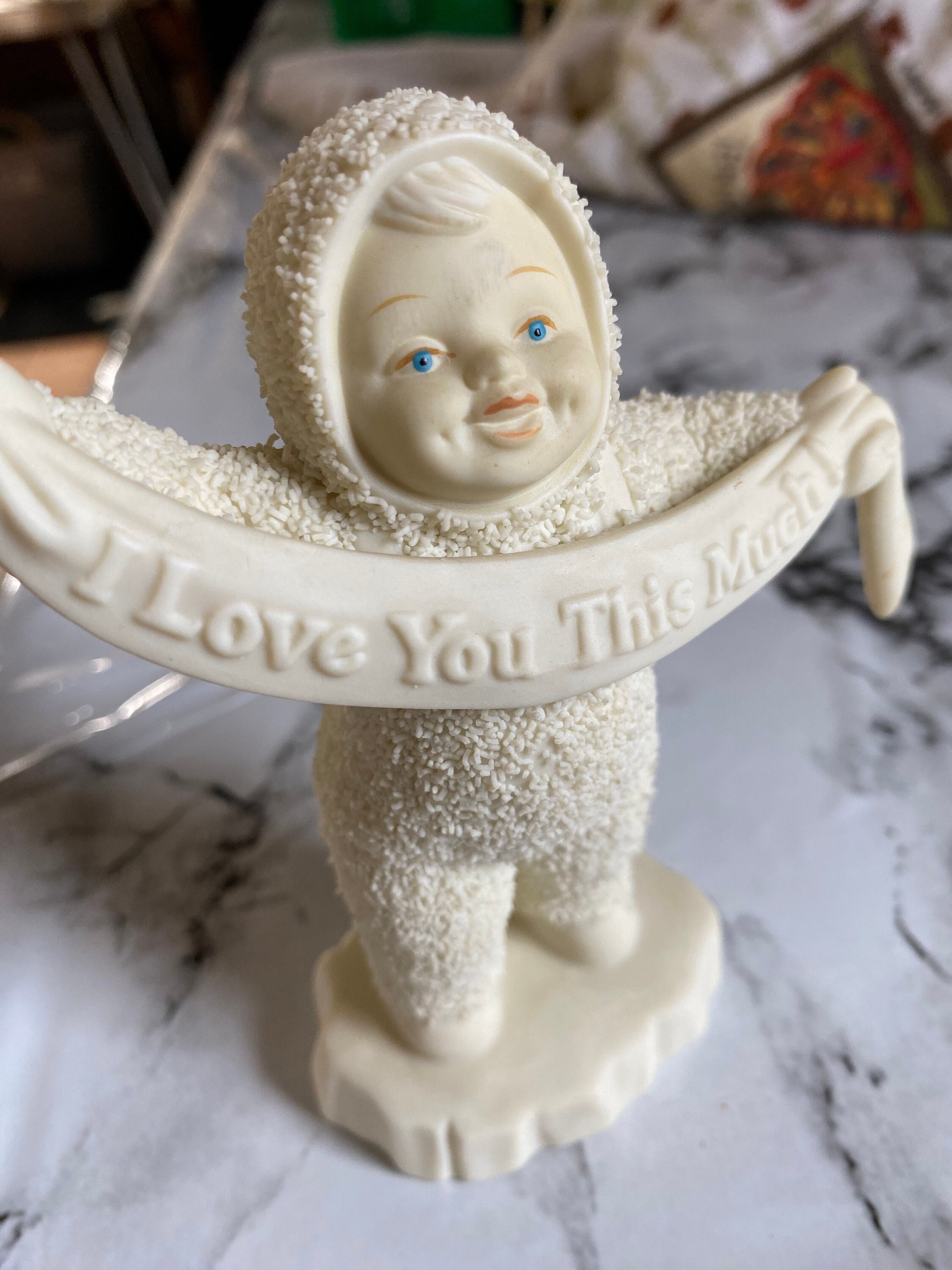 Vintage I Love You This Much Figurine Collectable Snowbaby Enjoying the ...