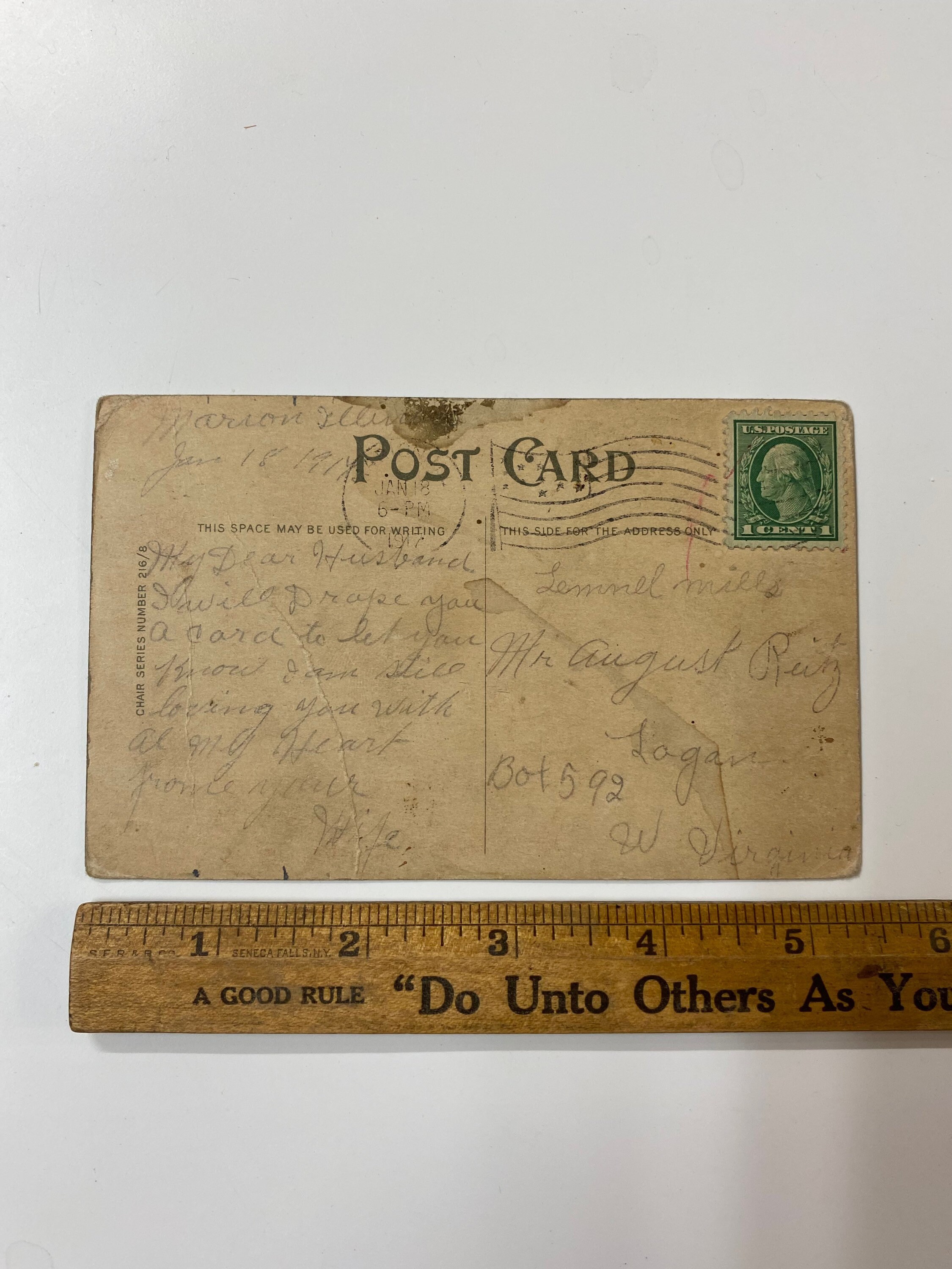 Vintage Postcard With Benjamin Franklin One Cent Stamp Jan 18,1911 - Etsy