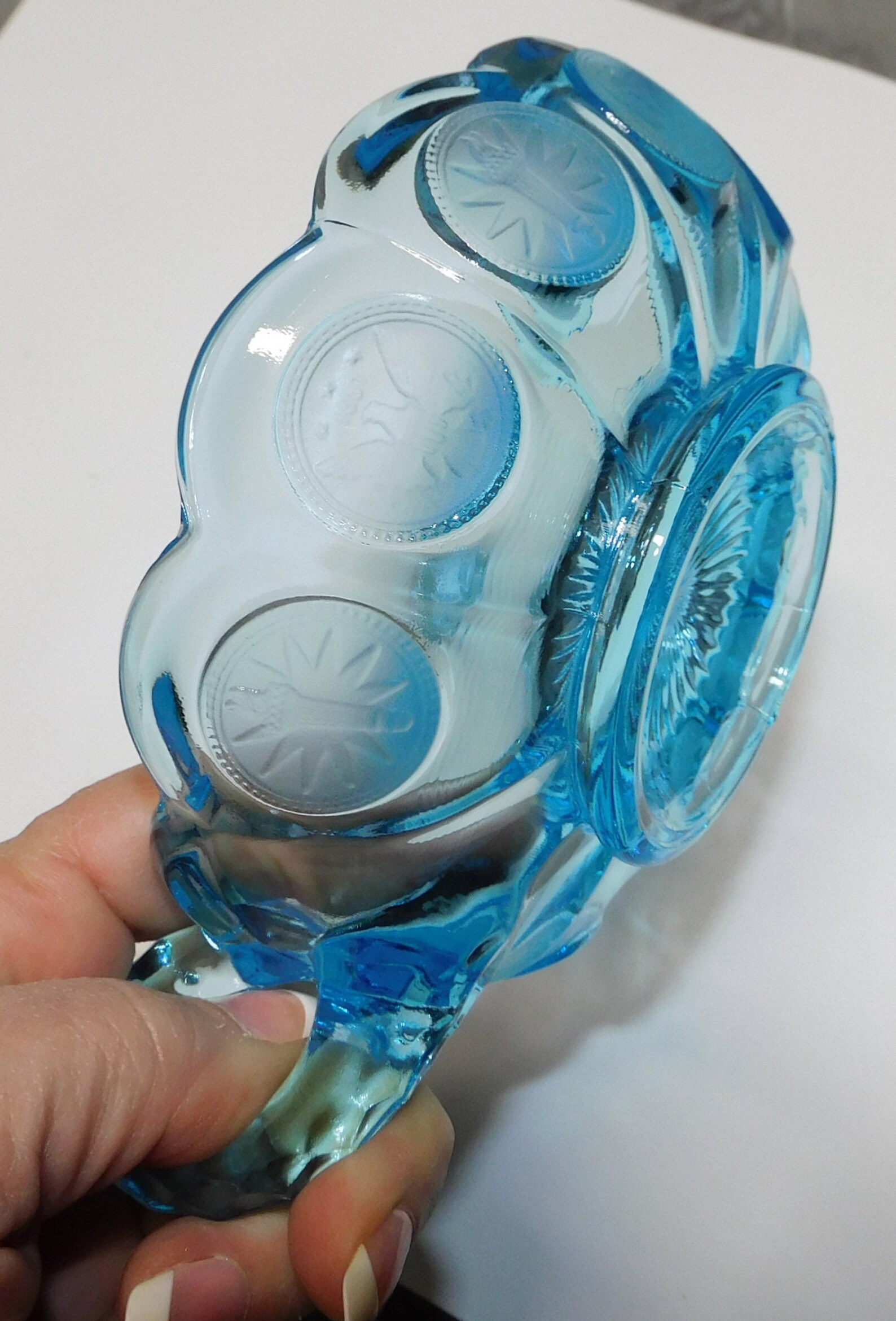 Vintage Nappy Glass Bowl With Handle Fostoria Coin Glass - Etsy