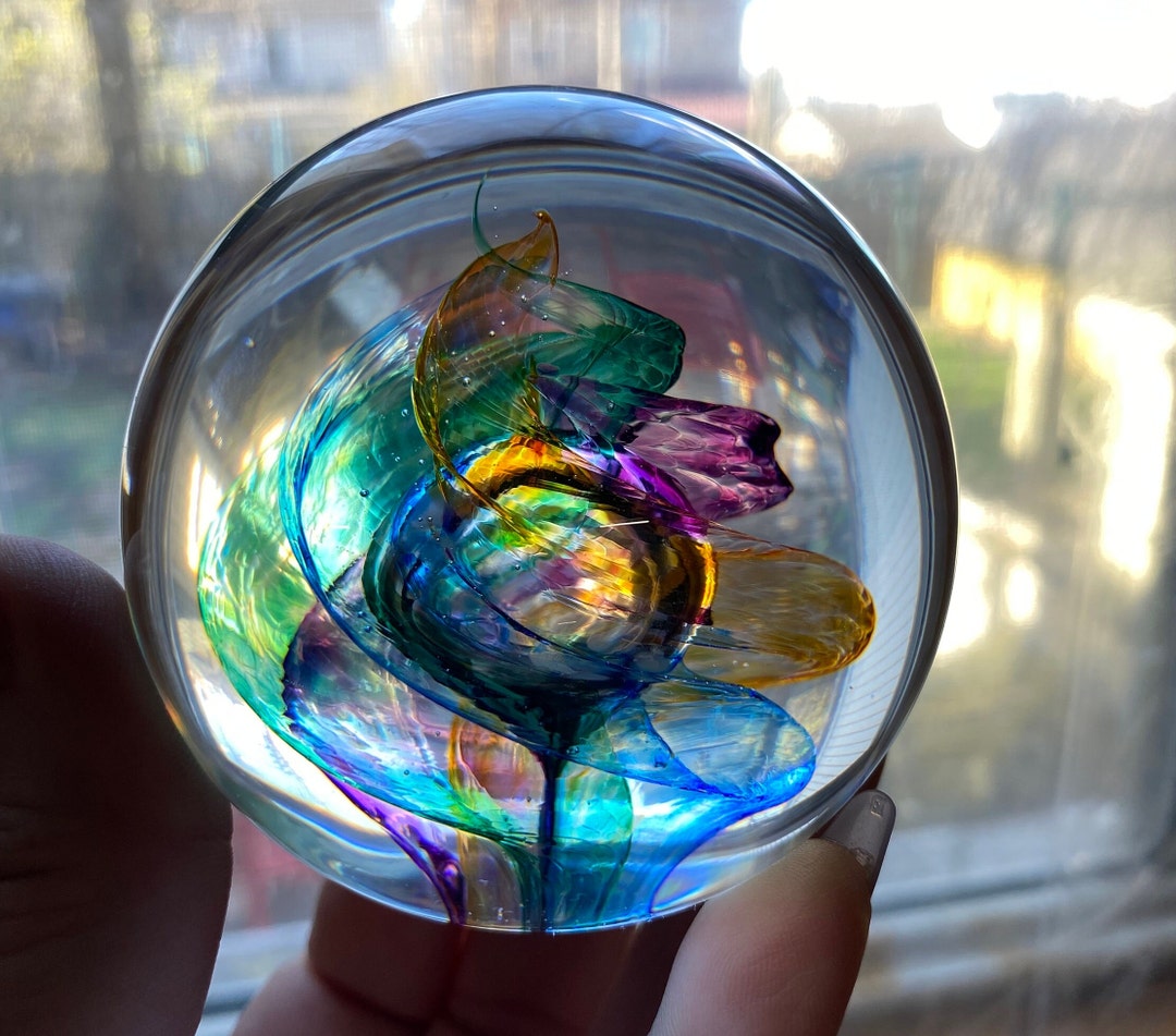 Vintage Spiral Art Glass Paperweight Collectable Selkirk Glass Scotland ...