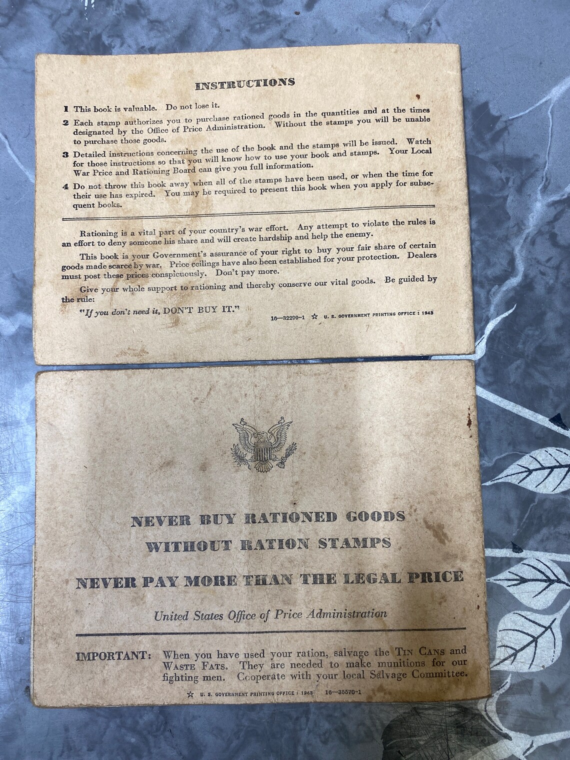 Vintage World War II Ration Book No. 3 & 4 for a 13 Year Old Girl ...