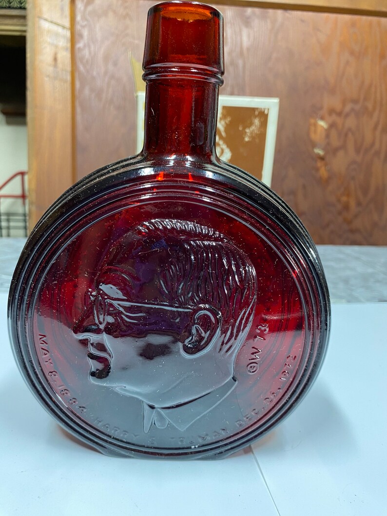 Vintage Truman Red Decanter Glass Bottle Wheaton Glass 1st Edition Ruby ...
