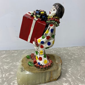 Vintage Clown Collectable Ron Lee Clown Caring Big Present Keepsake ...