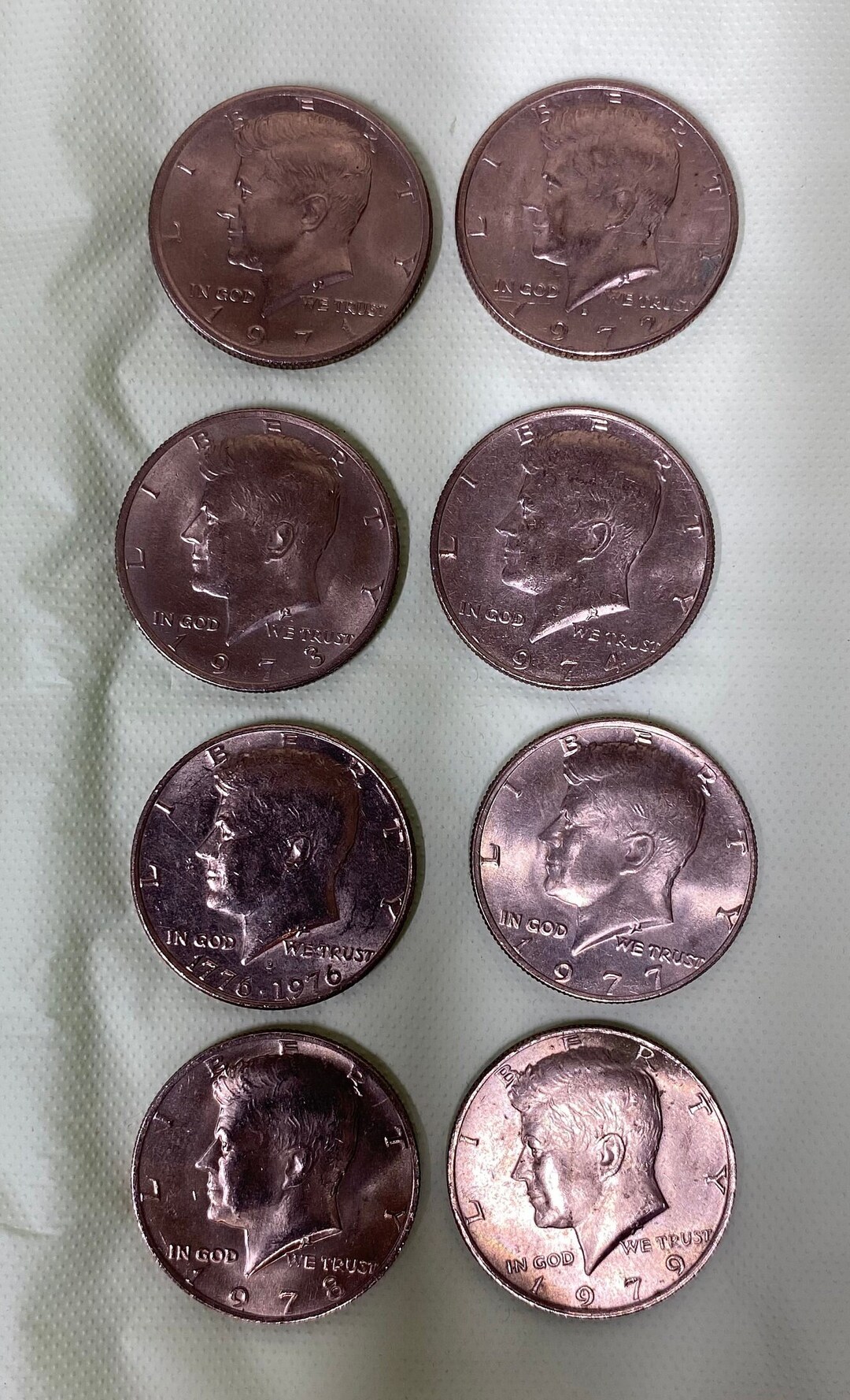 Circulated Half Dollar Set Kennedy Half Dollar Vintage Collectable 50 ...