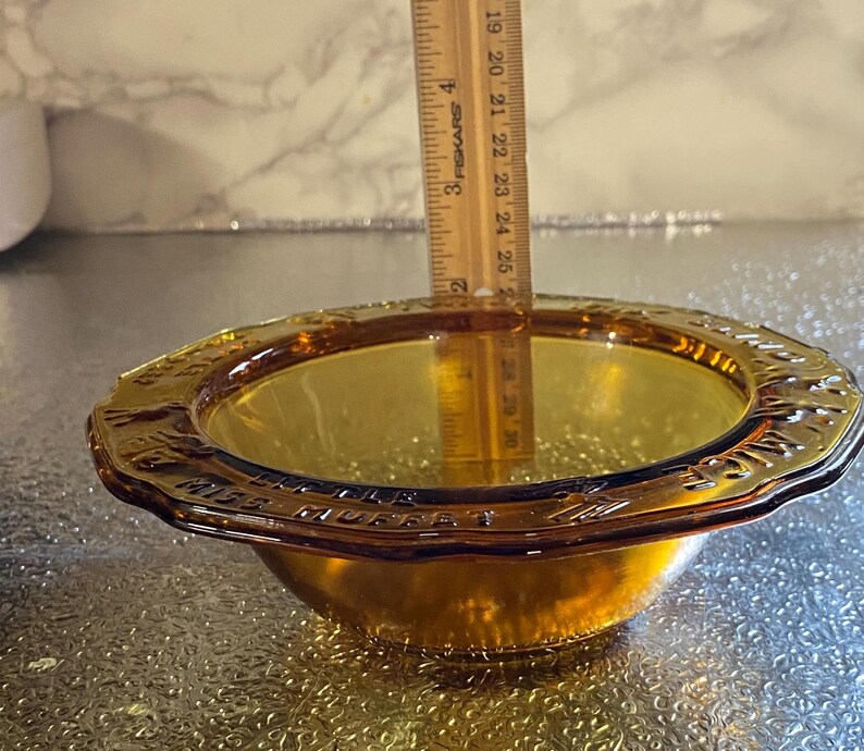 Mother Goose Amber Glass Bowl - Etsy