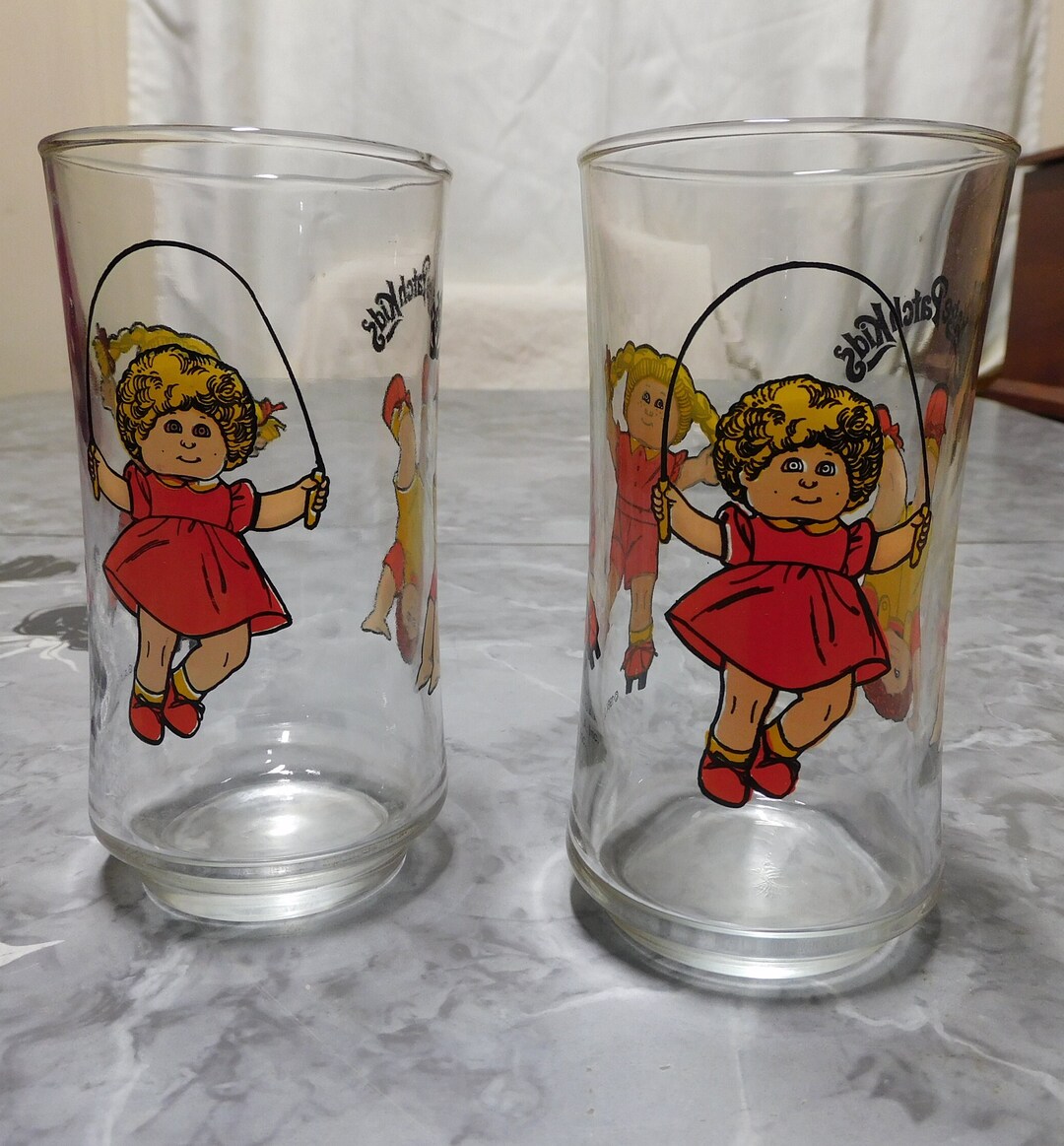 Vintage Cabbage Patch Kids Glasses Tumblers Collectable Keepsake Cabbage Patch Decor Home ...