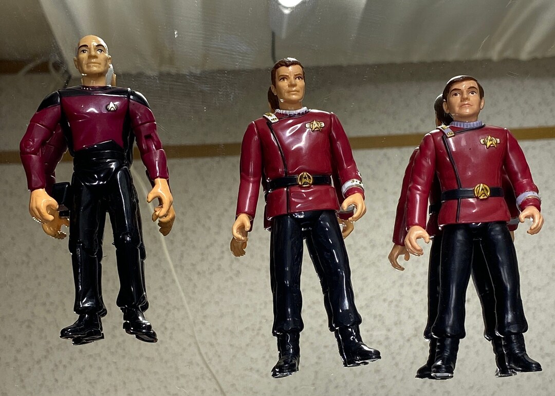 Admiral James T Kirk Chekov & Captain Picard Figure Collectable Star ...